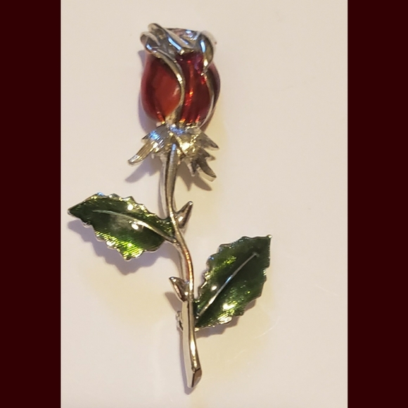 Jewelry | Beautiful Vintage Signed Single Rose Brooch | Poshmark